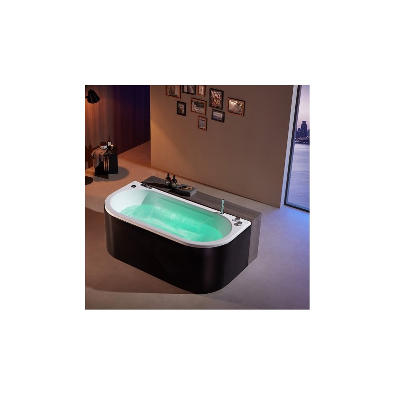 Baignoire balneo NEO BLACK 1 place ARCHIPEL® 180x80
