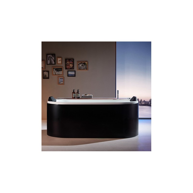 Baignoire balneo NEO BLACK 1 place ARCHIPEL® 180x80