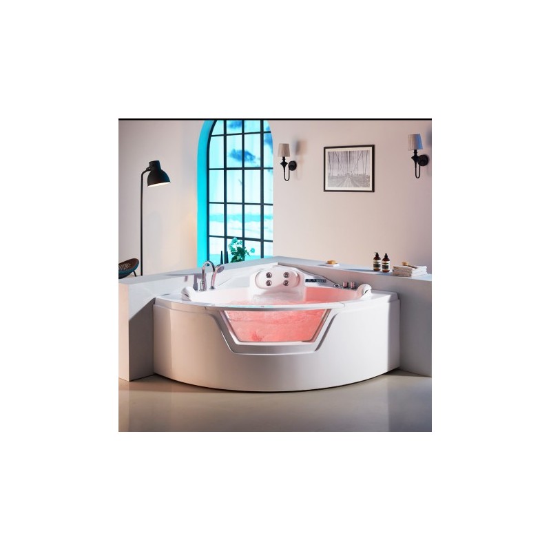 Baignoire balneo d'angle RIVAGE 141C Archipel® 141x141